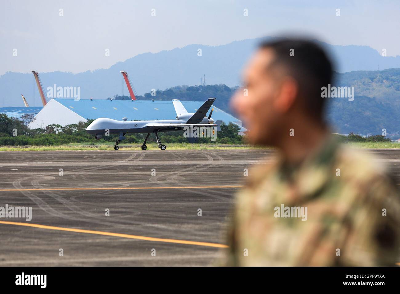 Subic Bay, Bataan, The Philippines. 23rd Apr, 2023. A US soldier stands ...