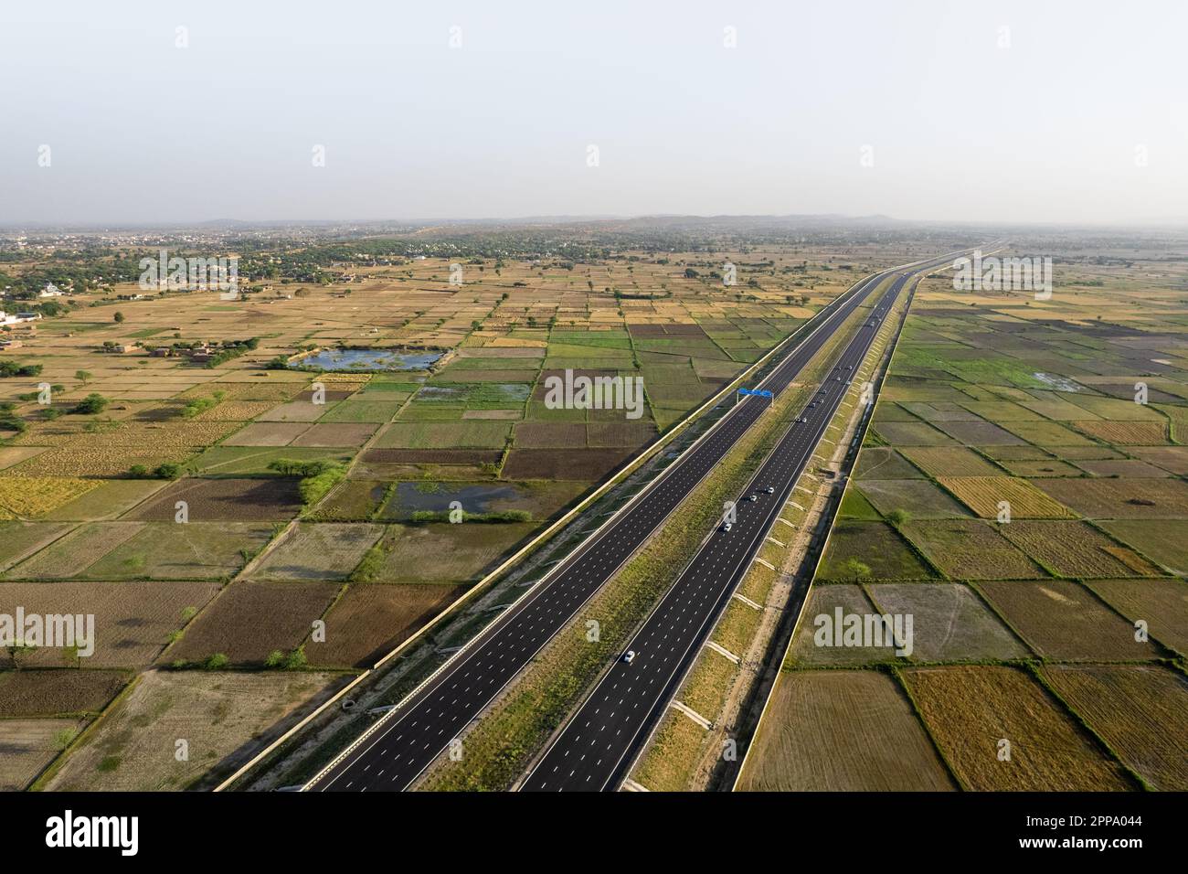 locked tripod aerial drone shot of new delhi mumbai jaipur express ...