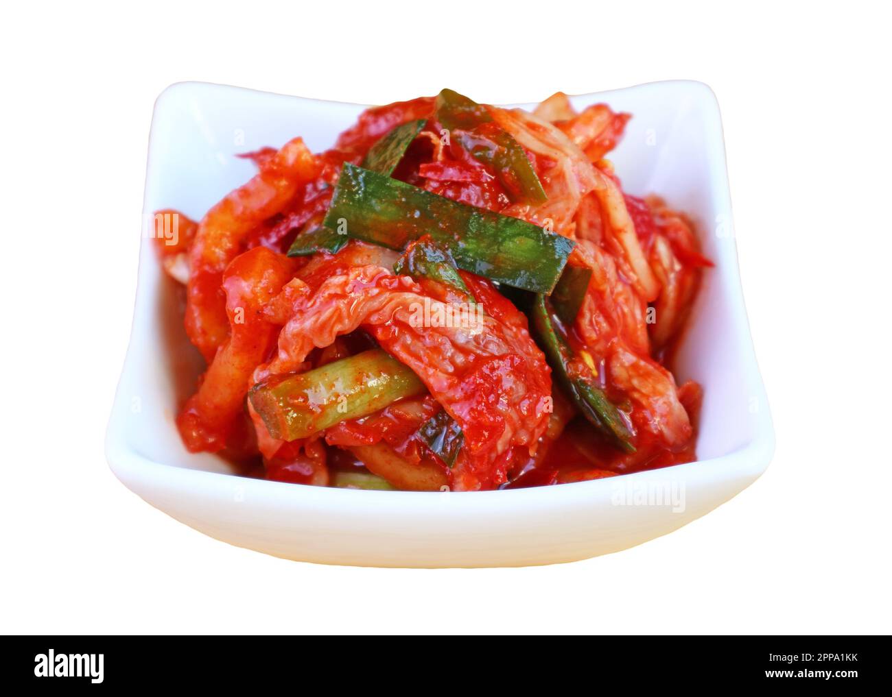 Closeup of Kimchi, an Iconic Korean Dish in White Bowl on white ...