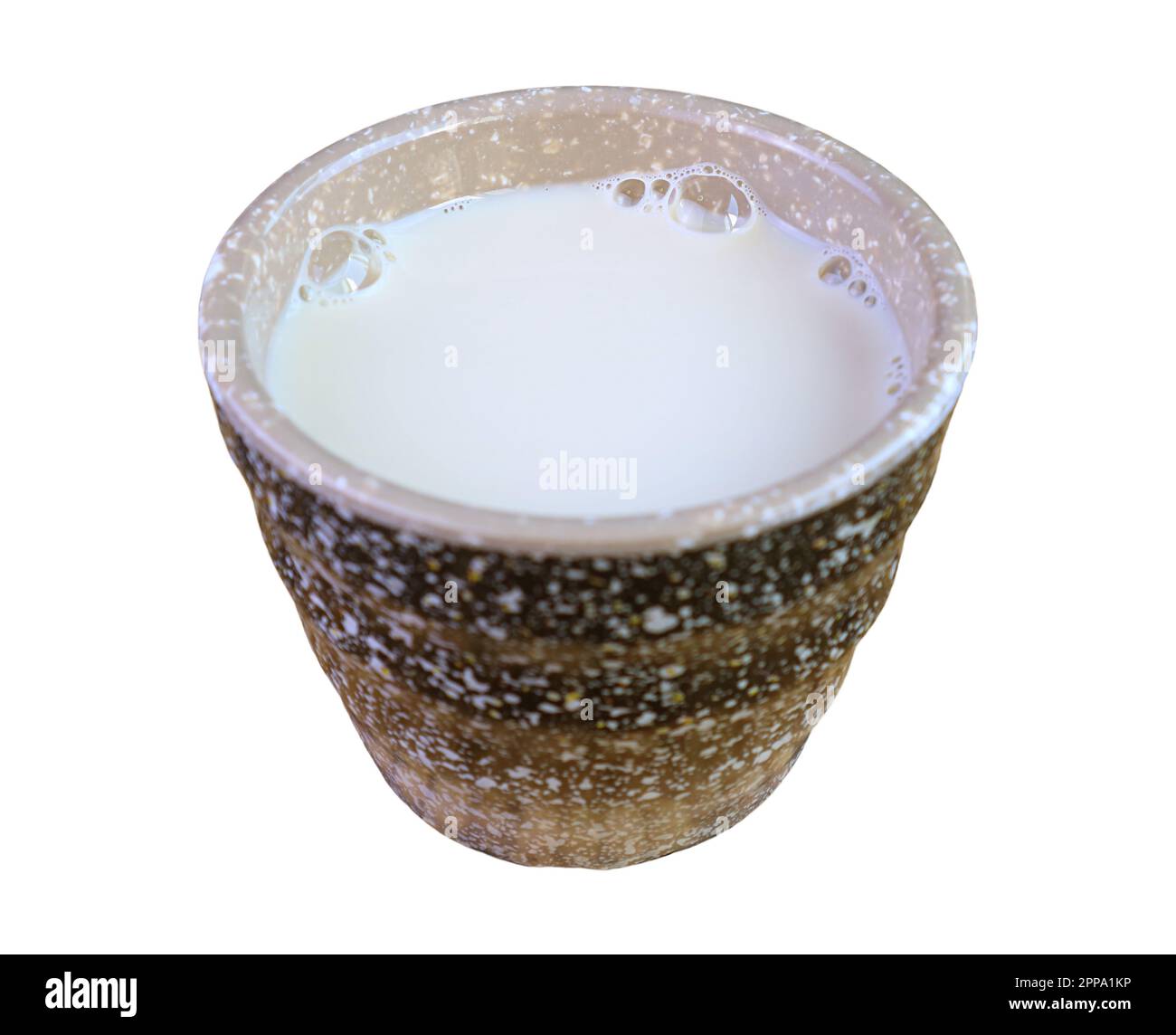 Closeup of a Cup of Soy Milk Isolated on white background Stock Photo ...