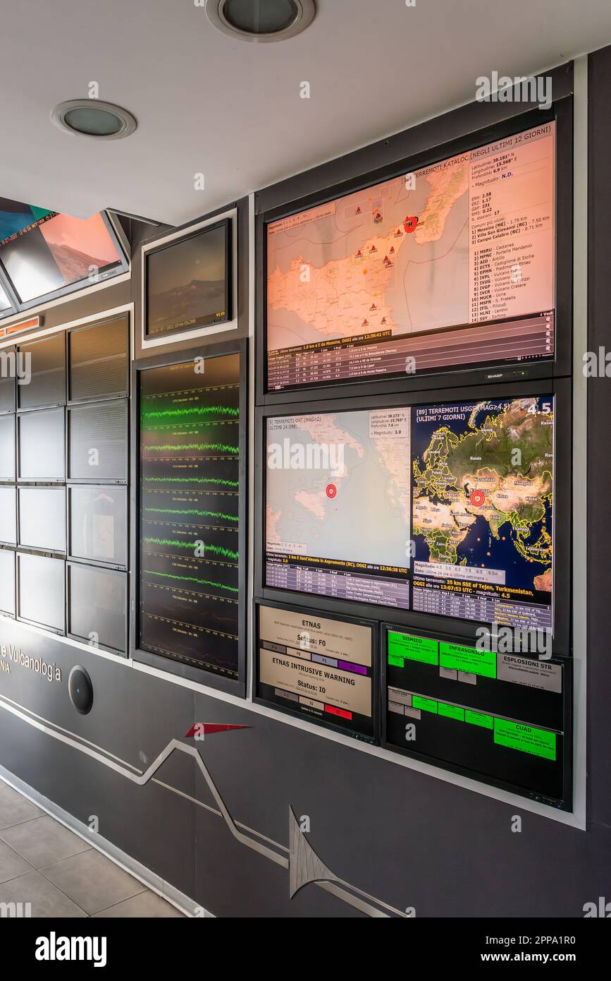 The control room of the National Institute of Geophysics and ...