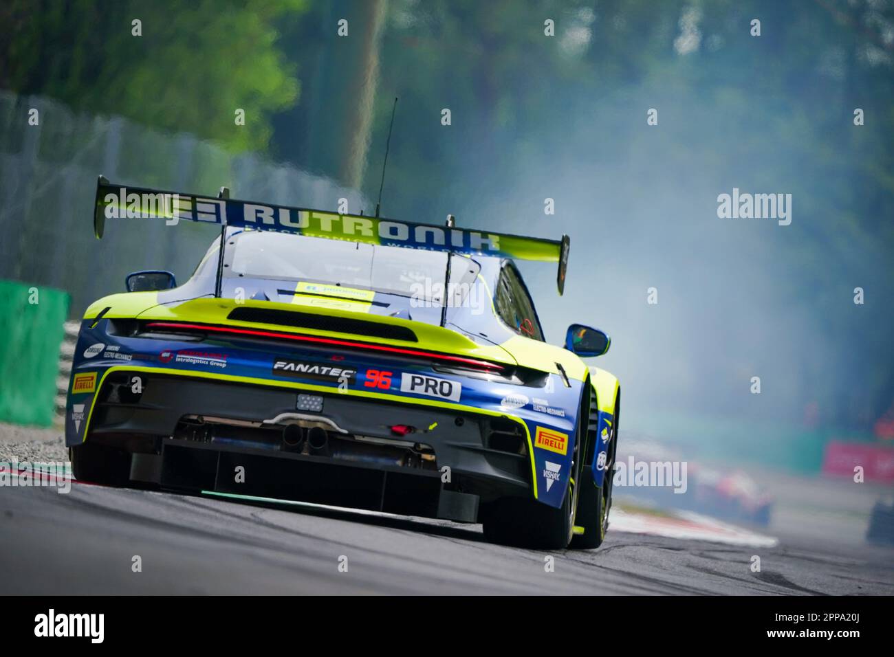 Monza, Italy. 23rd Apr, 2023. The #96 Rutronik Racing Porsche 911 GT3 R ...