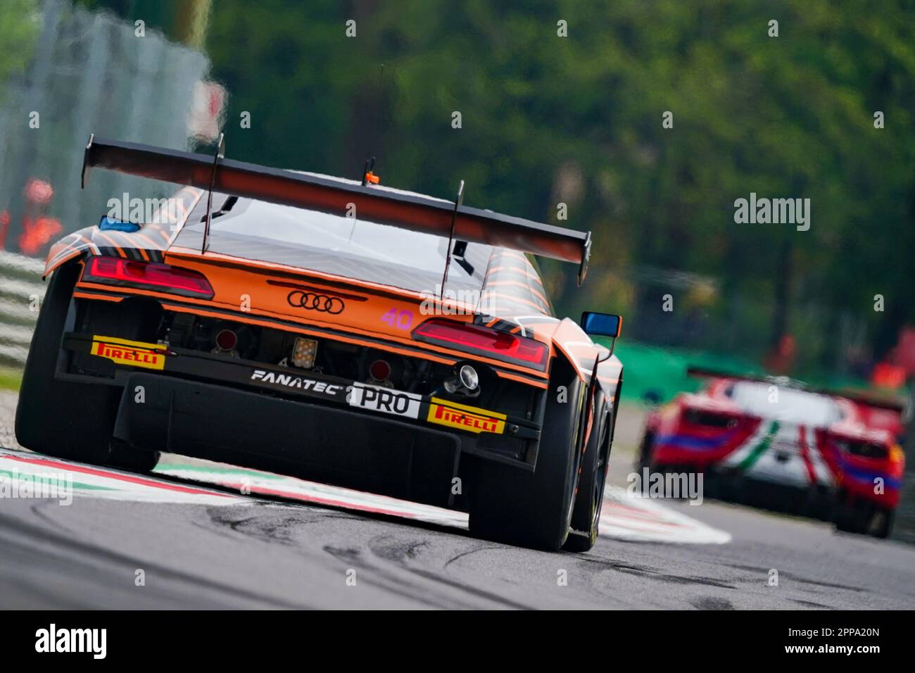 Monza, Italy. 23rd Apr, 2023. The #40 Tresor Orange 1 Audi R8 LMS GT3 EVO II of Mattia DRUDI ...