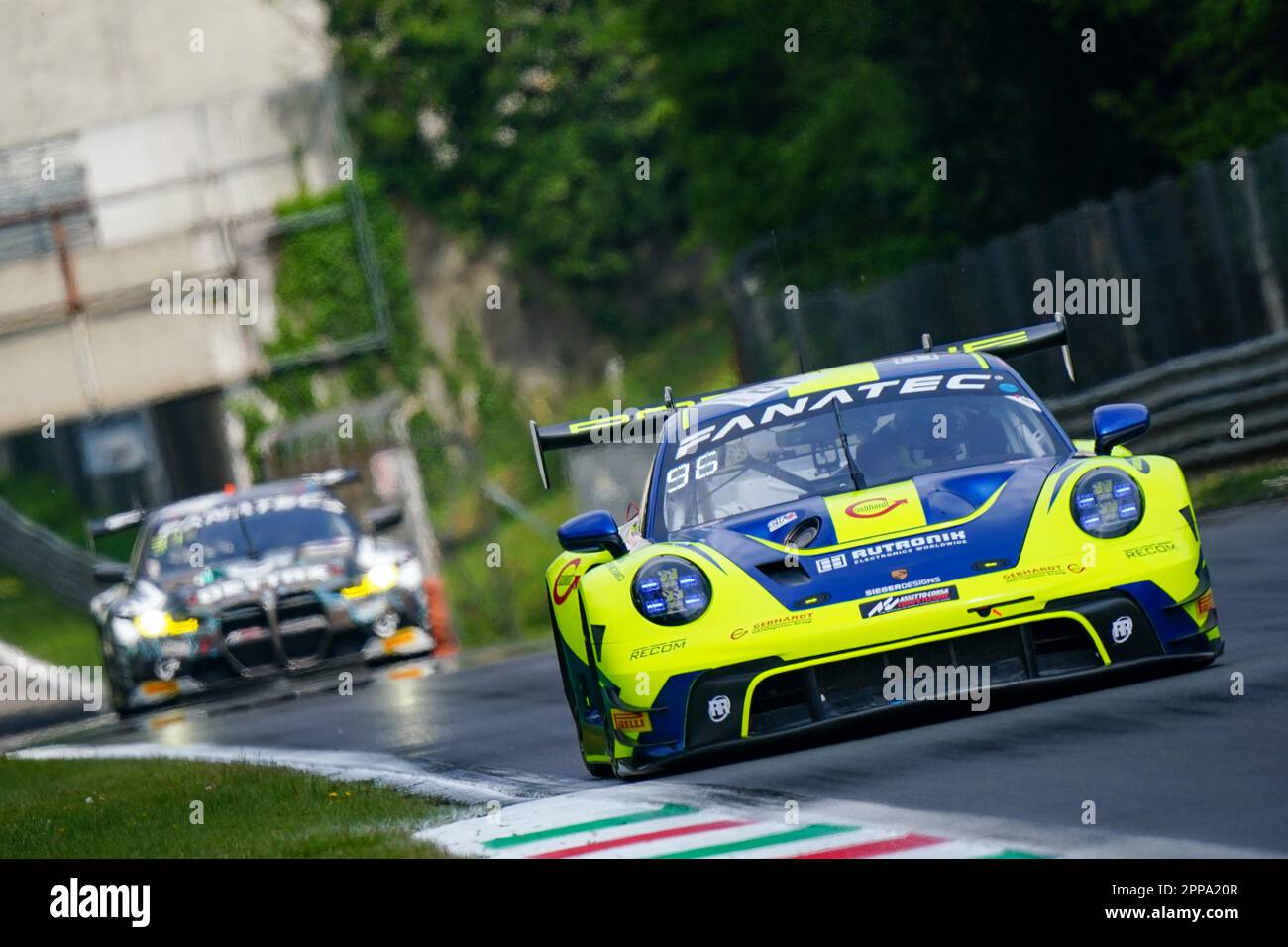 Monza, Italy. 23rd Apr, 2023. The #96 Rutronik Racing Porsche 911 GT3 R ...