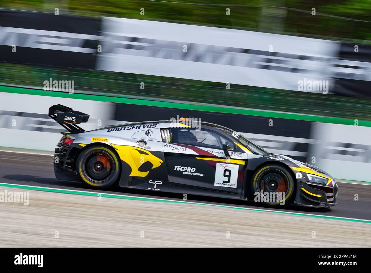 Monza, Italy. 23rd Apr, 2023. The #9 Boutsen VDS Audi R8 LMS GT3 EVO II ...