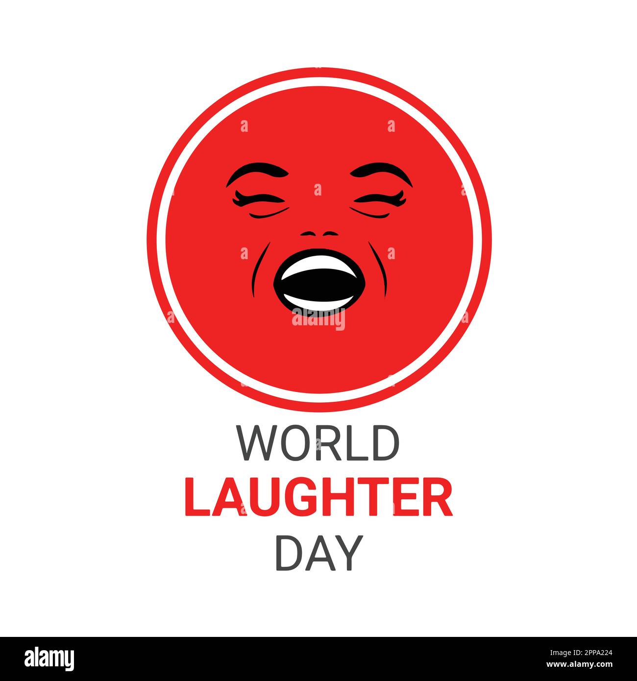 World Laughter Day. Vector illustration of a red emoticon isolated on ...