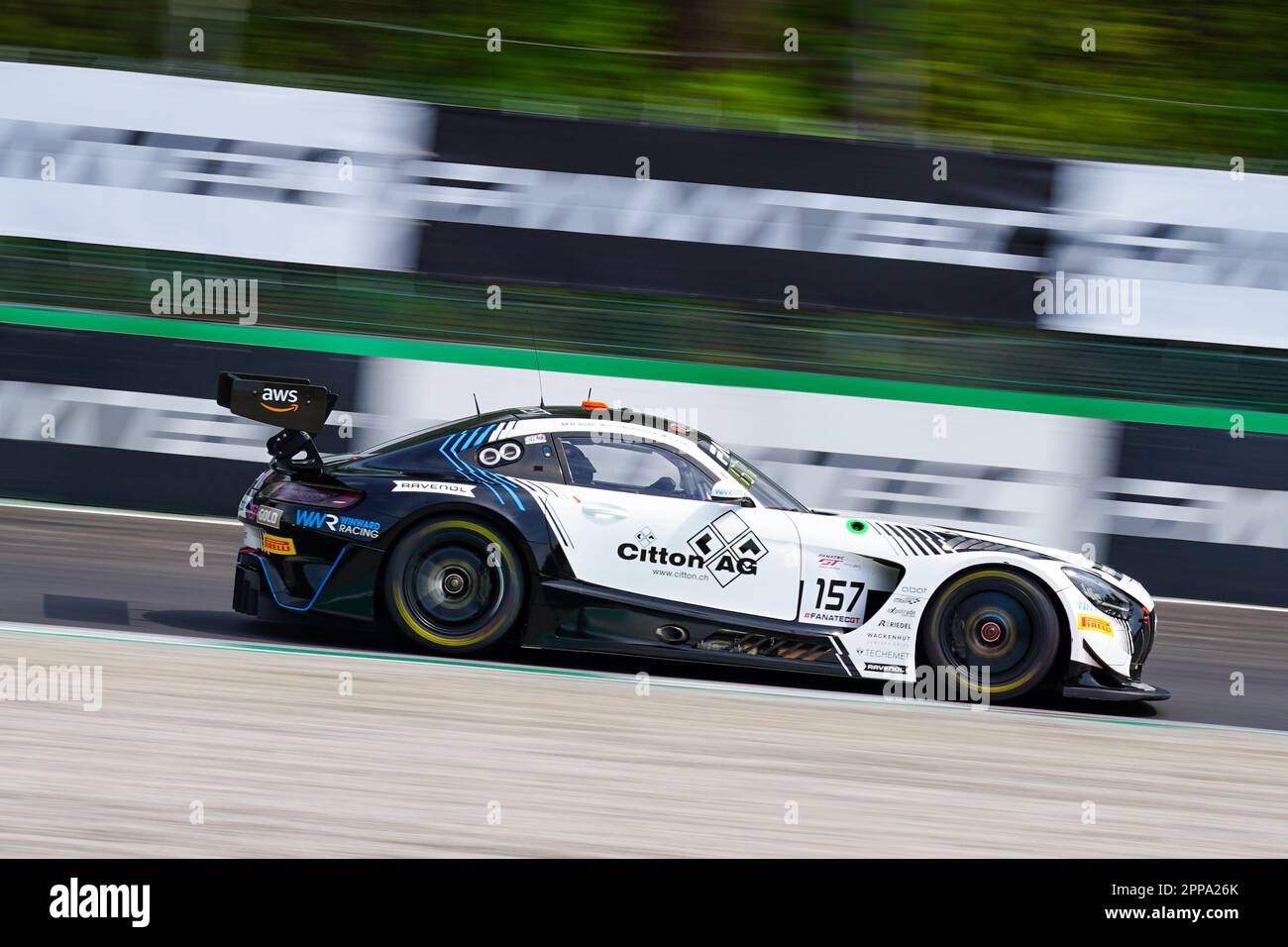 Monza, Italy. 23rd Apr, 2023. The #157 Winward Racing Mercedes-AMG GT3 ...