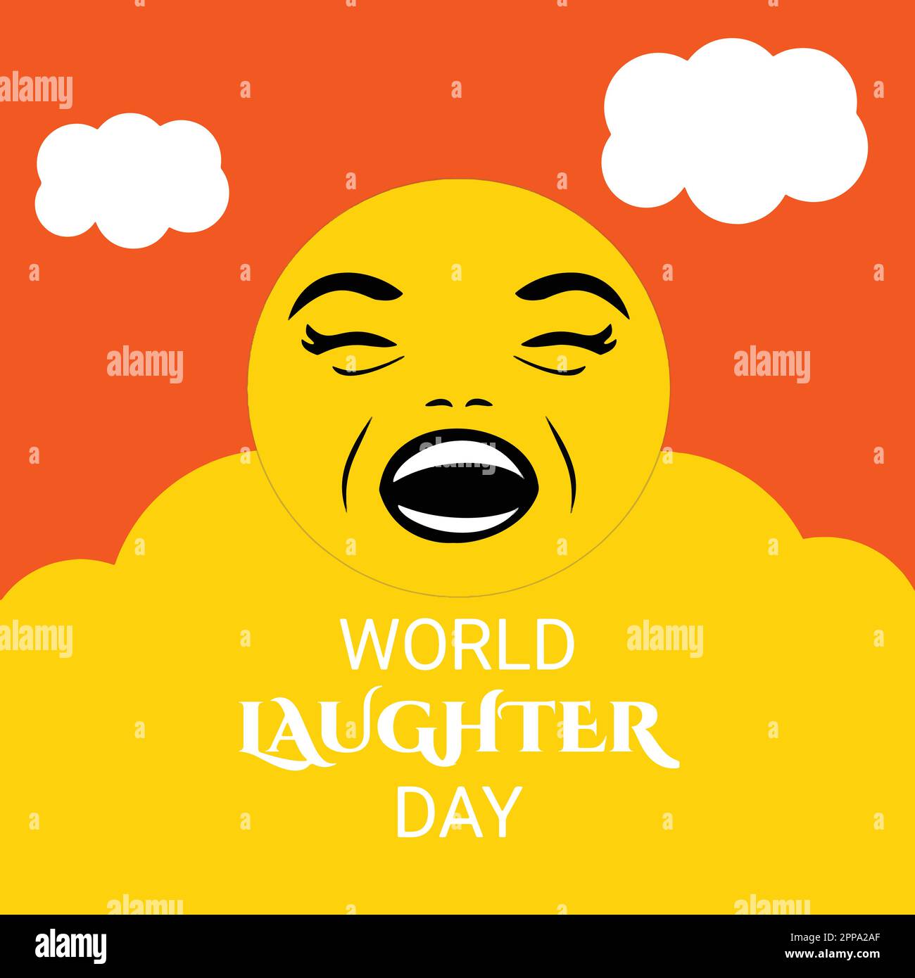 World Laughter Day greeting card or banner with emoticon face. Vector ...