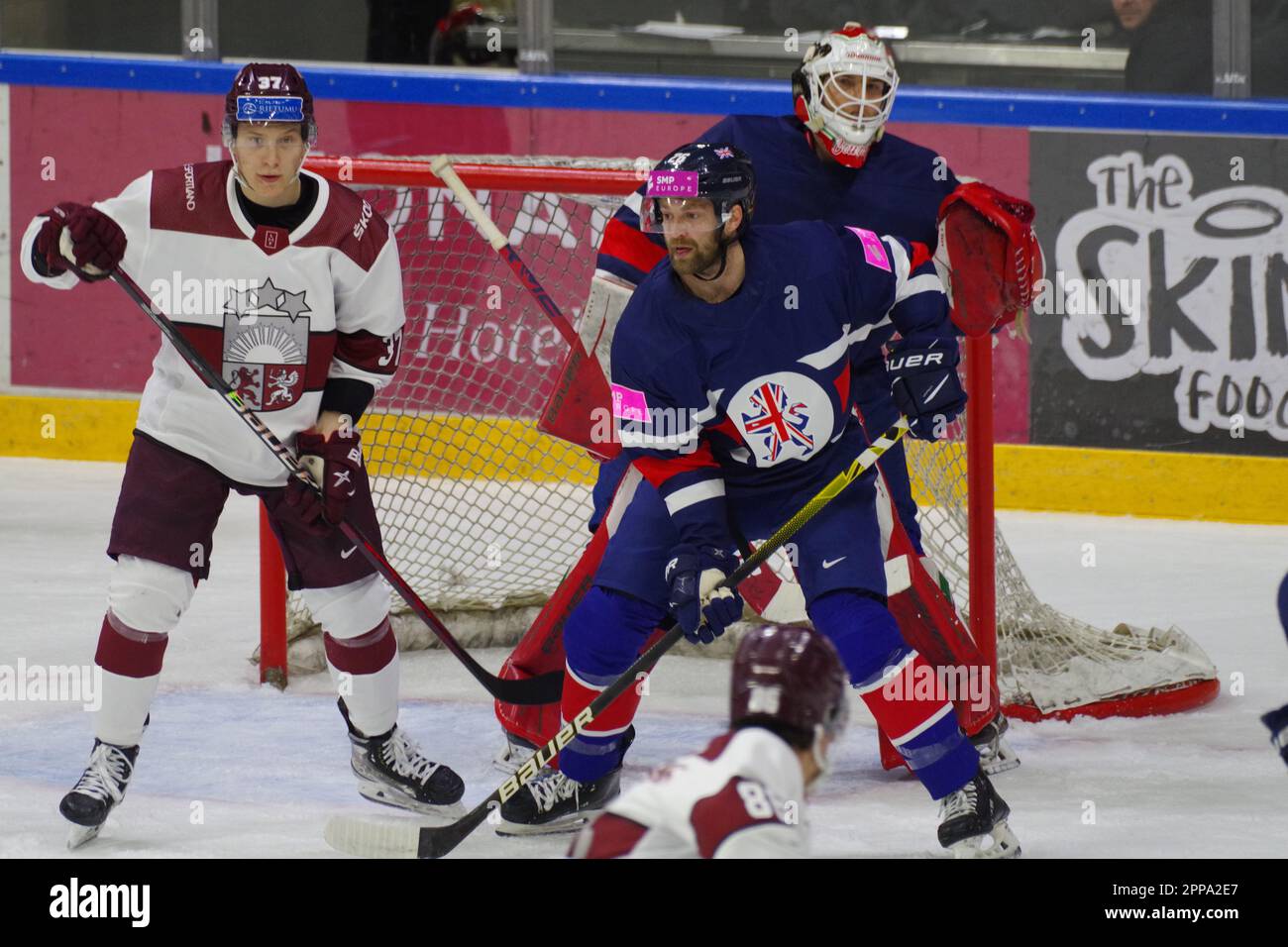 Nottingham, England, 22 April 2023. Oskars Lapinskis playing for Latvia ...