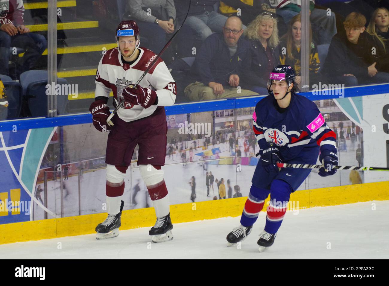 Nottingham, England, 22 April 2023. Oskars Batna playing for Latvia and ...