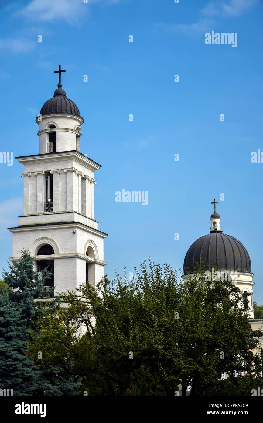 Nativity Cathedral Orthodox church in Chisinau, Moldova. Copy space ...