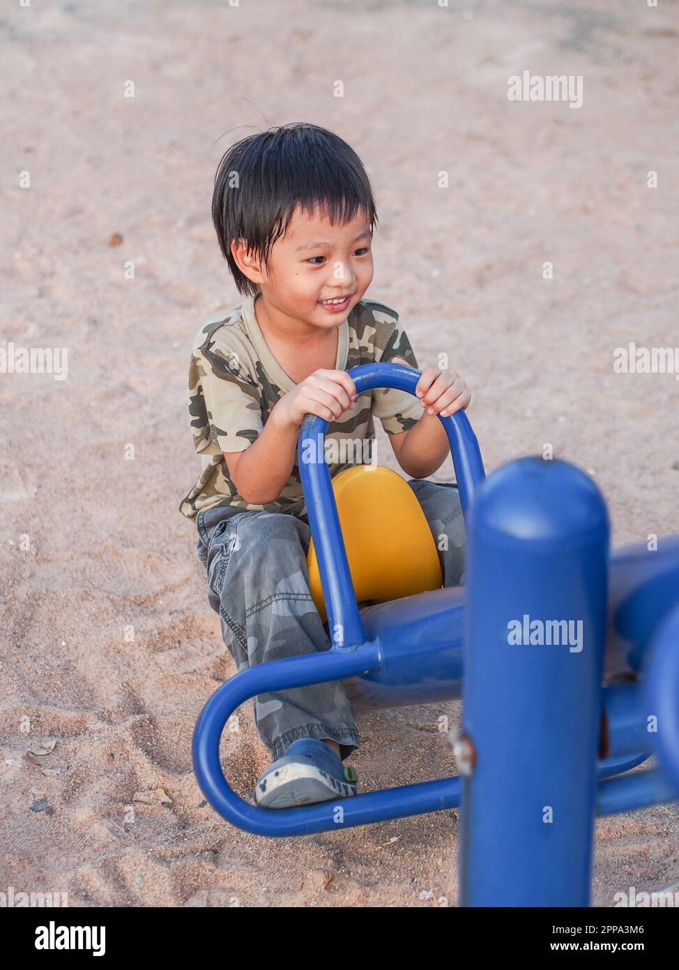 Happy kid, asian baby child playing on playground Stock Photo - Alamy