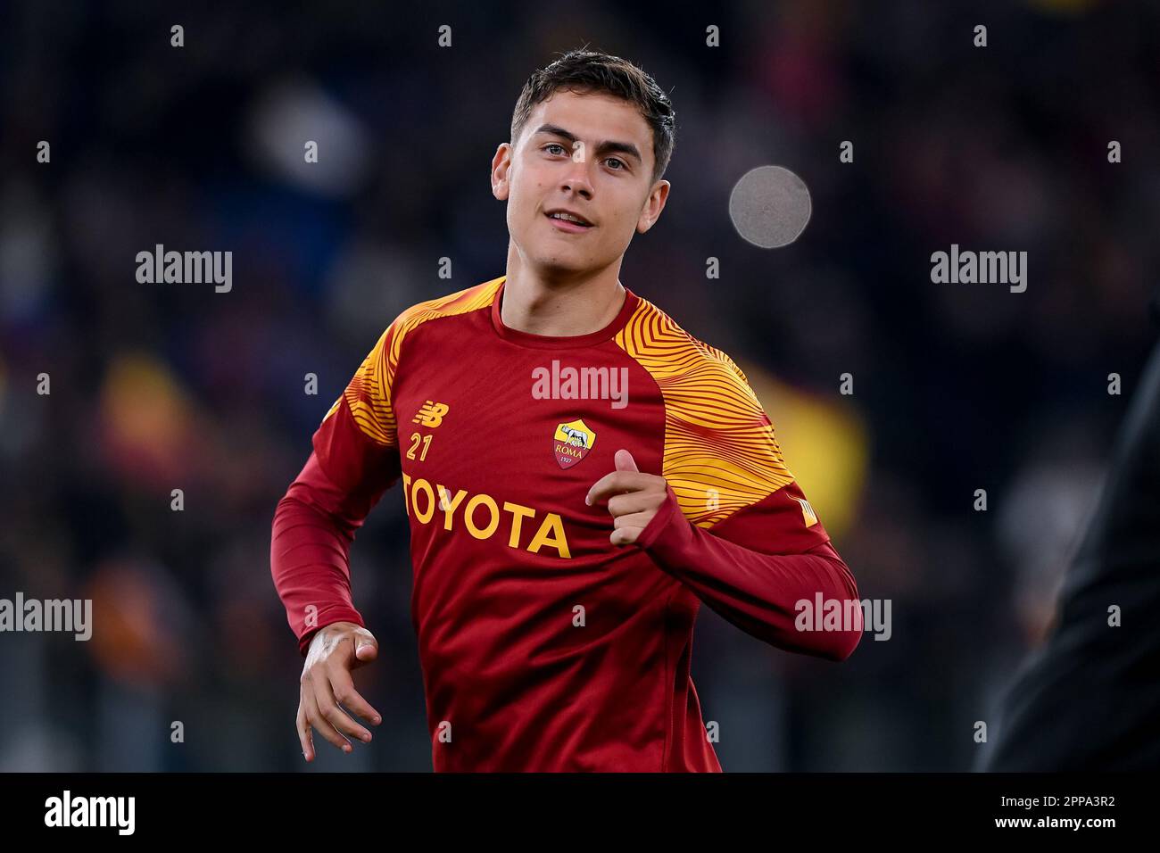 Paulo Dybala of AS Roma looks on during the UEFA Europa League Quarter ...