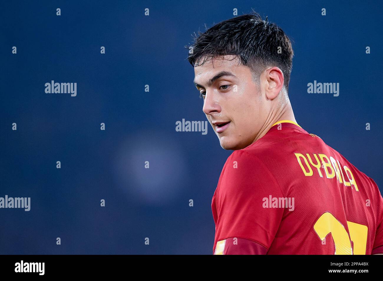 Paulo Dybala of AS Roma looks on during the UEFA Europa League Quarter ...