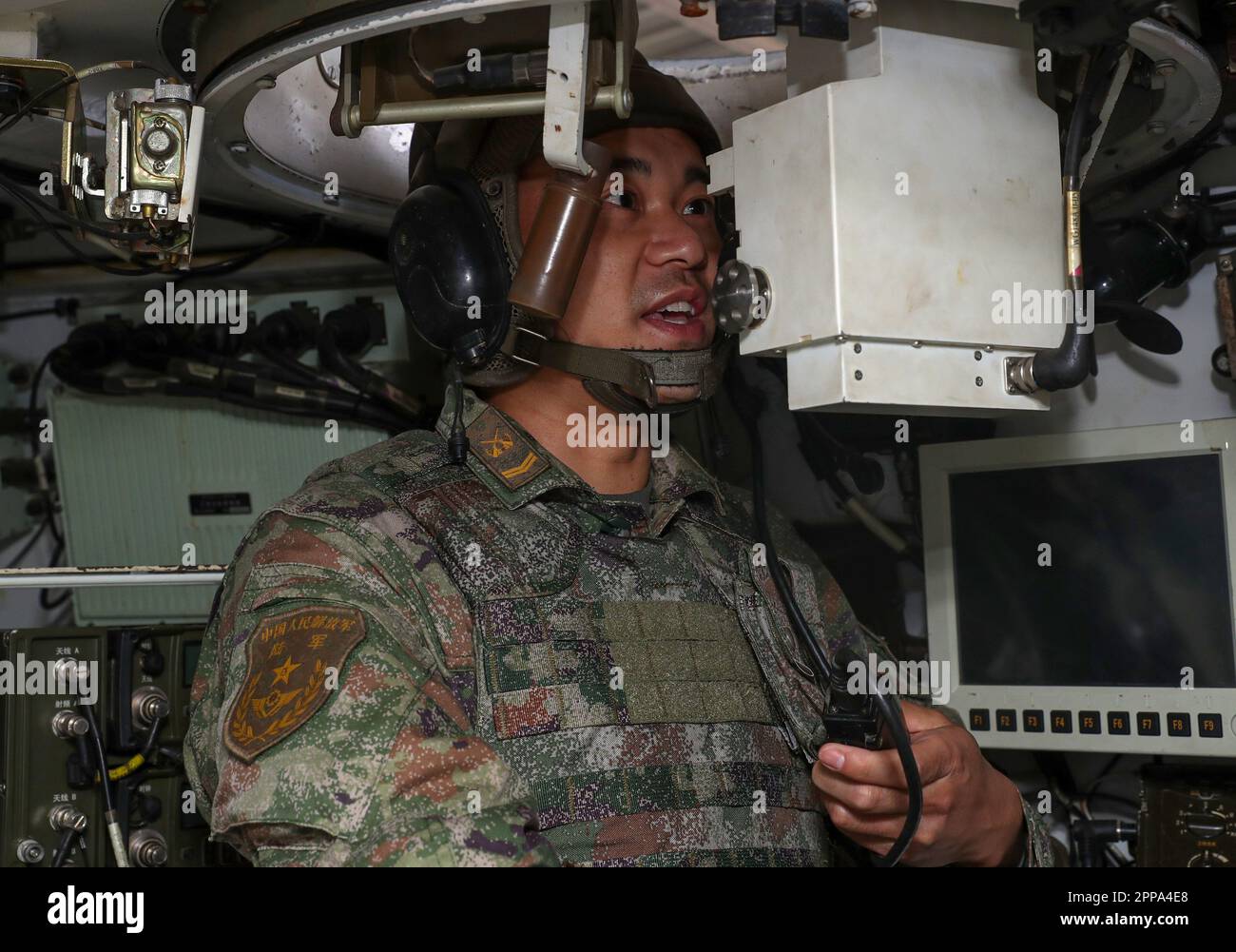 HUAIBEI, CHINA - APRIL 23, 2023 - A charioteer points out the target ...
