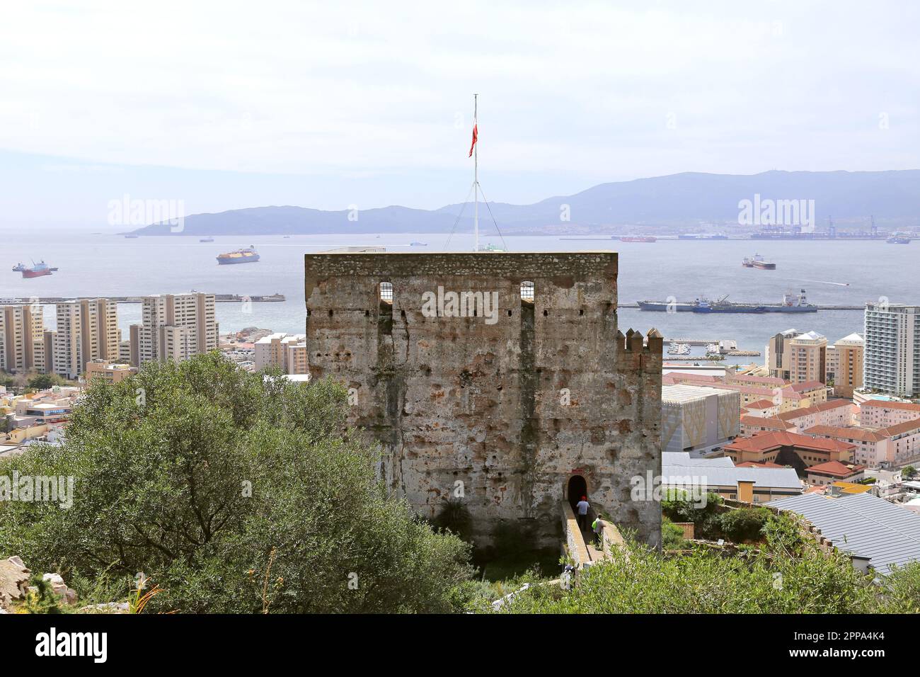 Tower of Homage, Moorish Castle, Gibraltar, British Overseas Territory ...