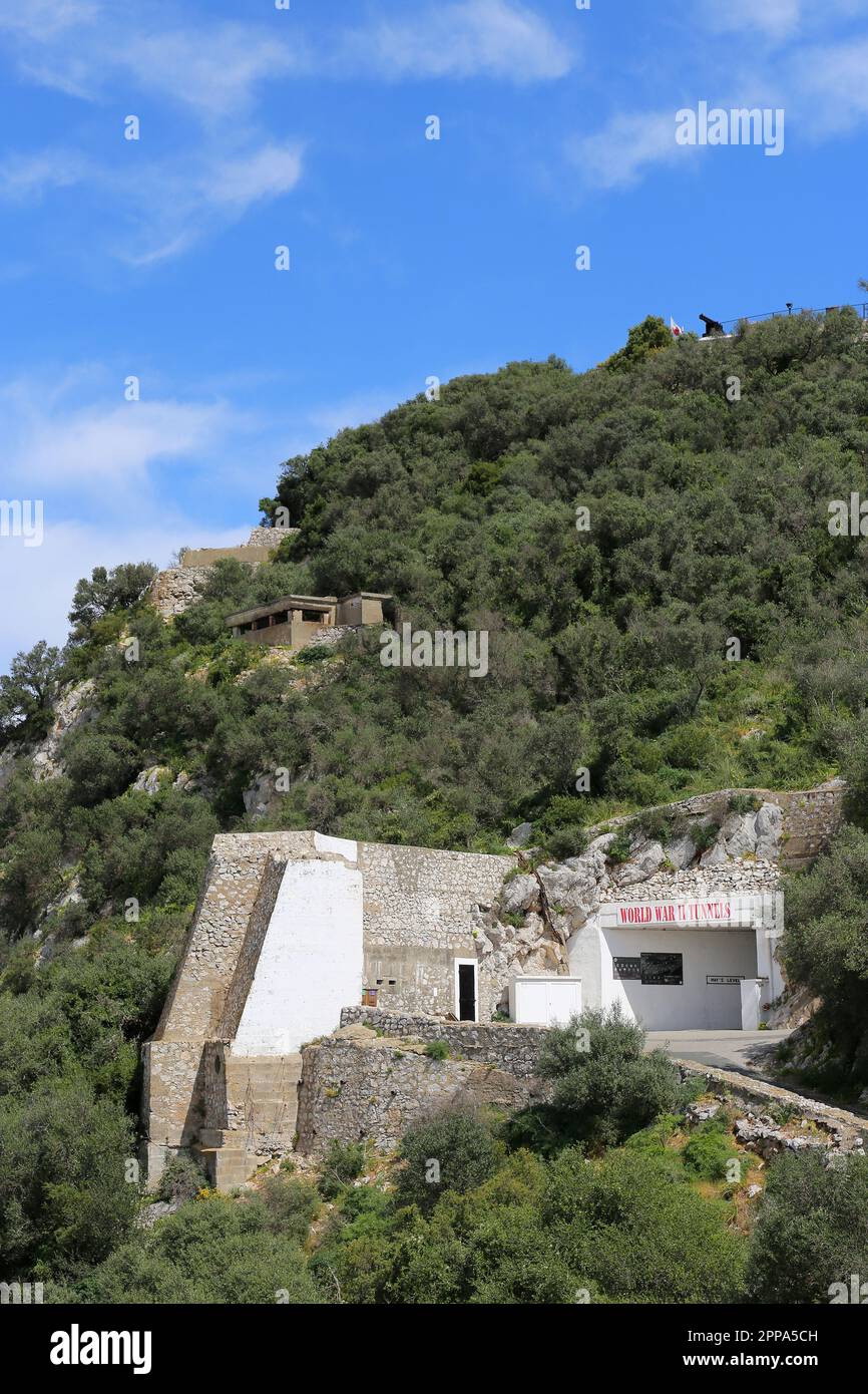 Entrance to World War II Tunnels, seen from the Moorish Castle ...