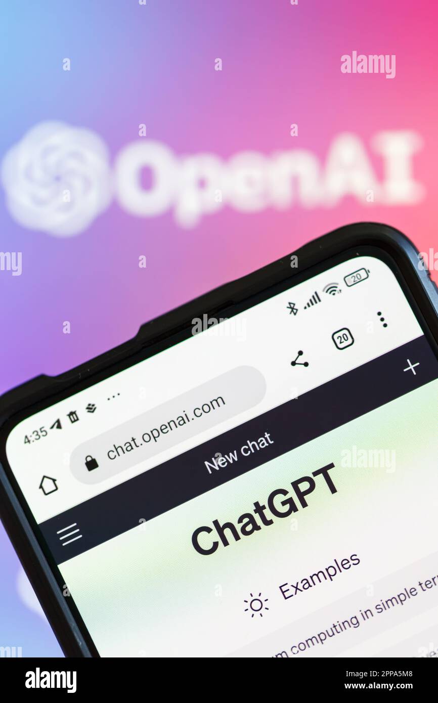 Stuttgart, Germany - April 14, 2023: ChatGPT artificial intelligence AI Chat GPT with OpenAI ...