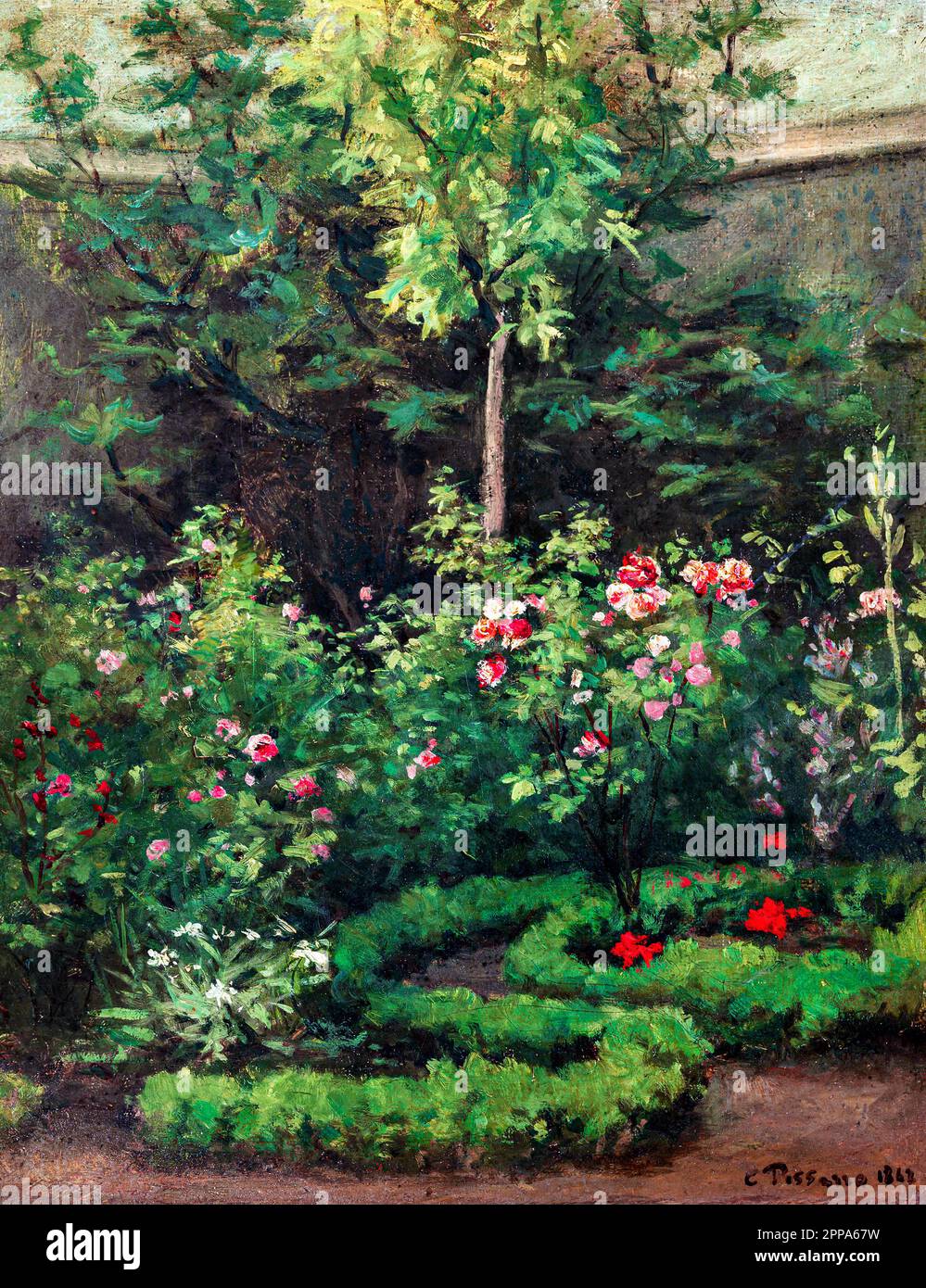 A Rose Garden by Camille Pissarro. Original from Yale University Art ...