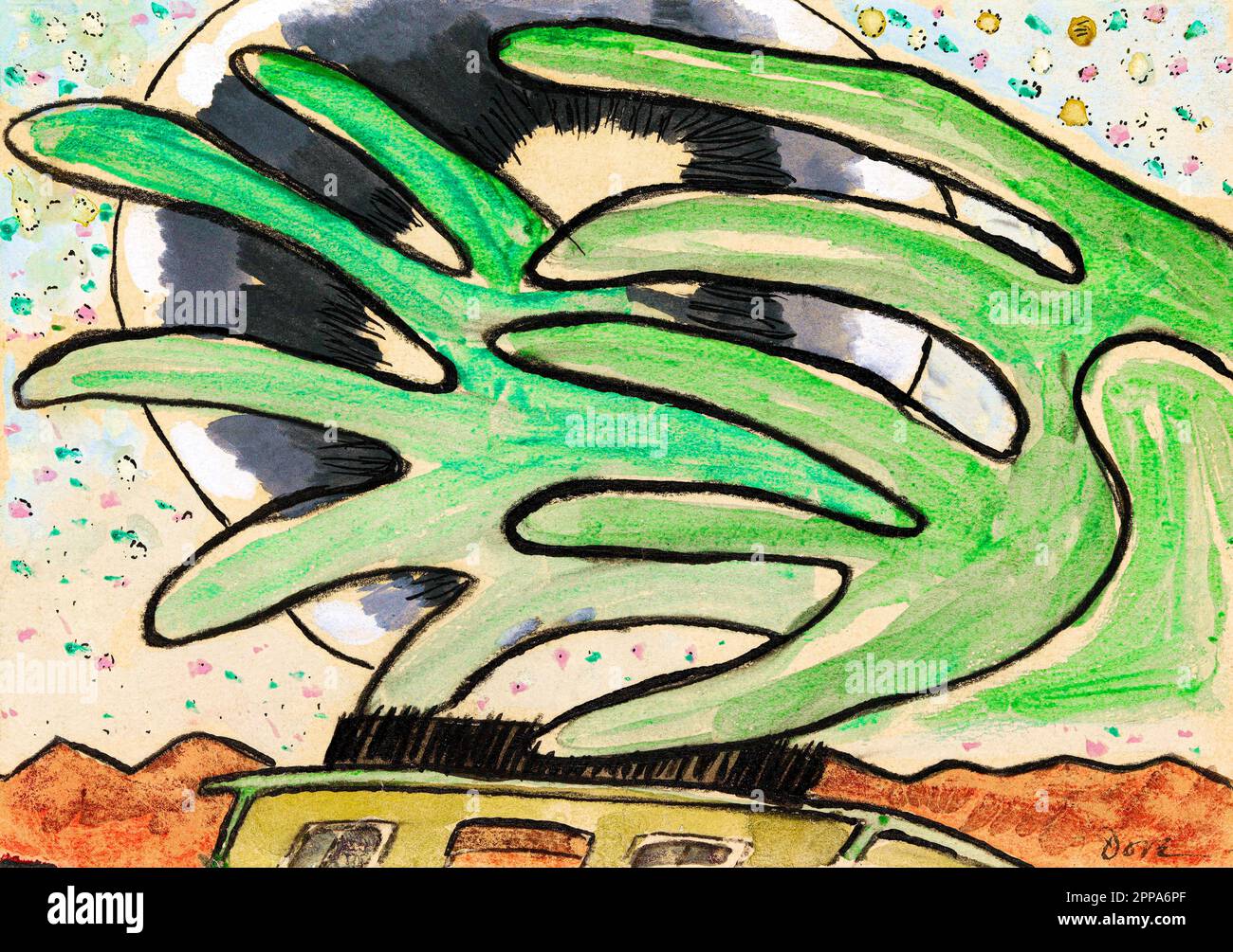 Arthur Dove's Silver Ball, Barge, and Trees famous painting. Original ...