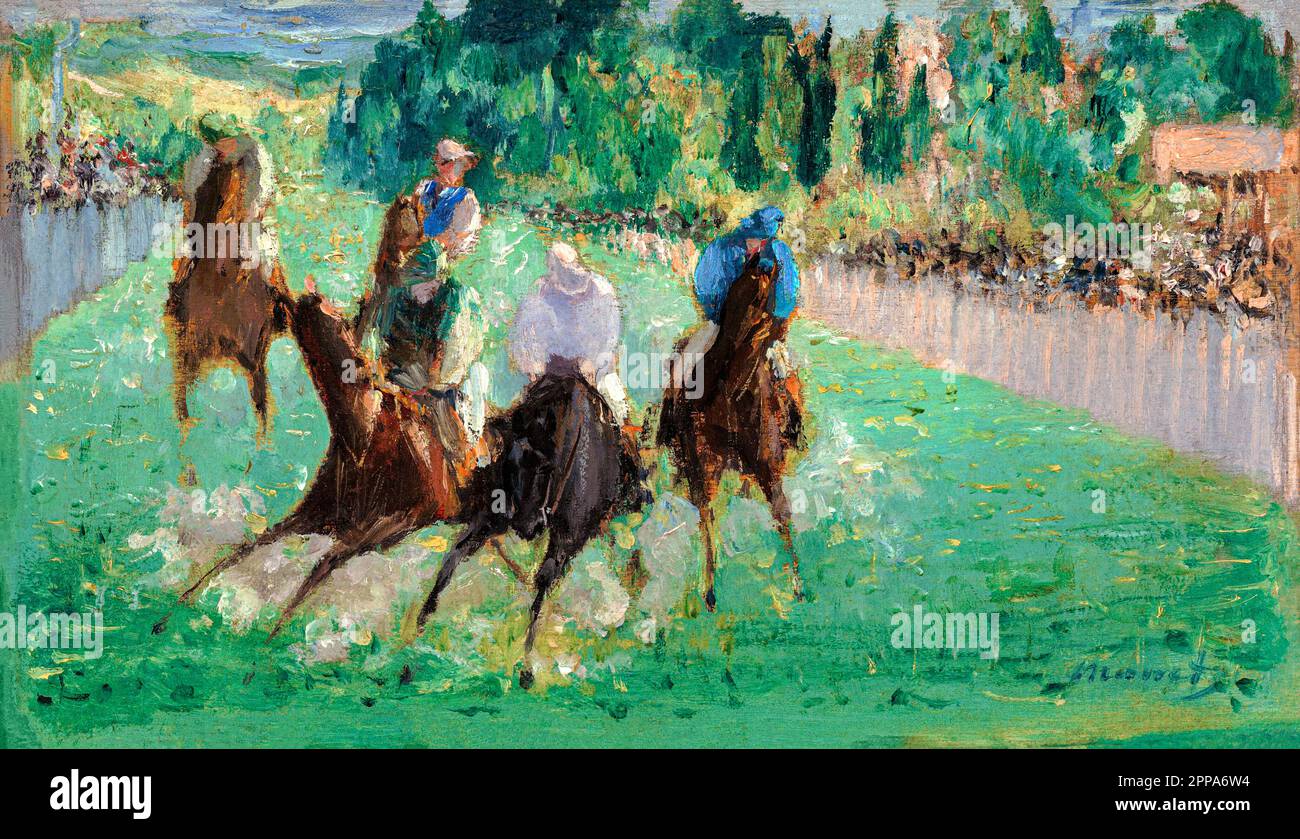 At the Races painting in high resolution by Edouard Manet. Original ...