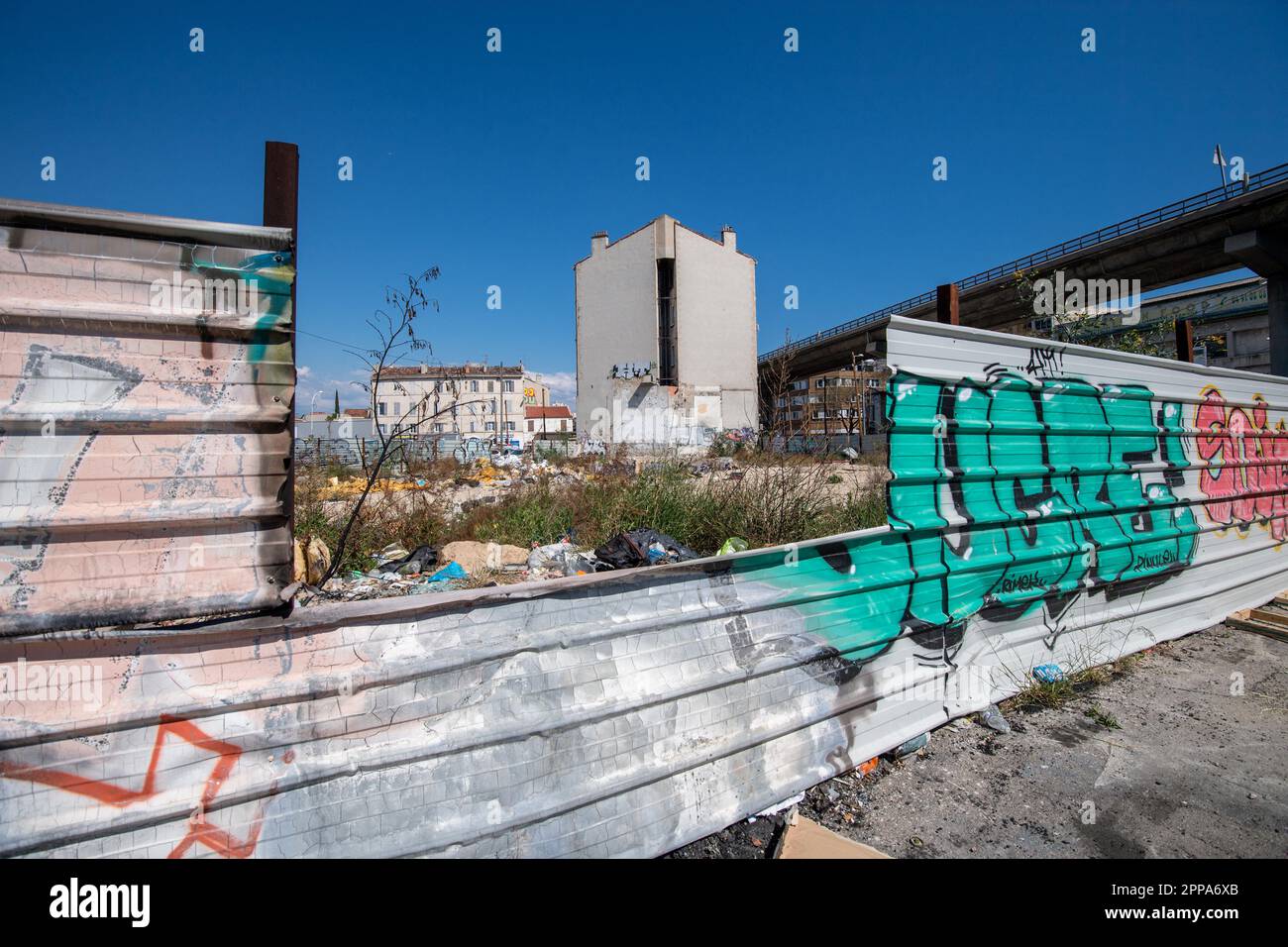 Marseille, France. 19th Apr, 2023. View of the Cazemajou district after ...