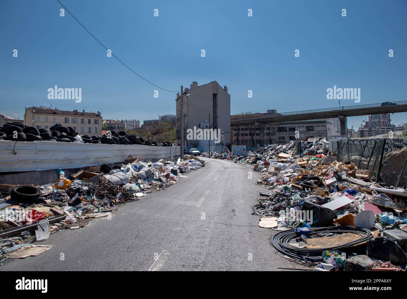 Marseille, France. 19th Apr, 2023. View of the Cazemajou district after ...