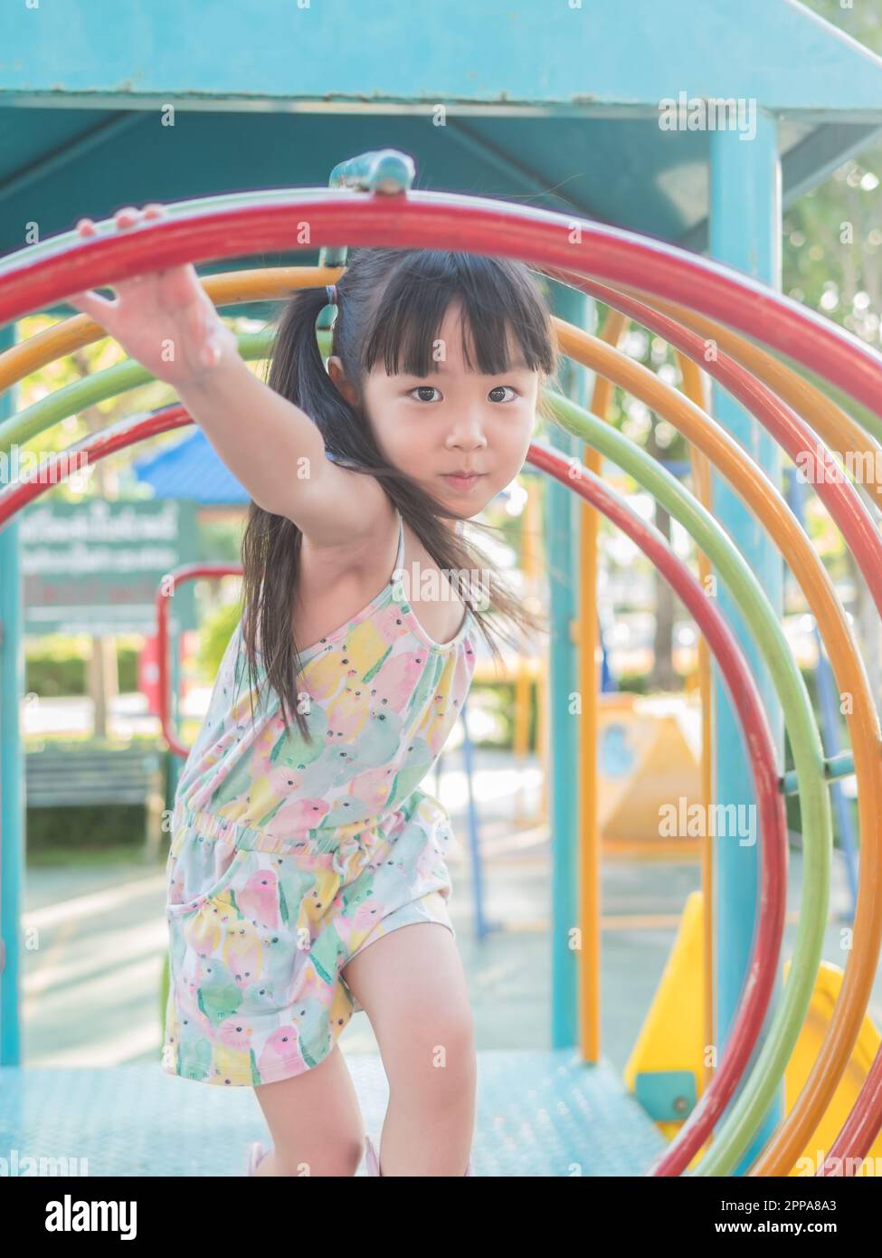 asian baby child playing on playground Stock Photo - Alamy