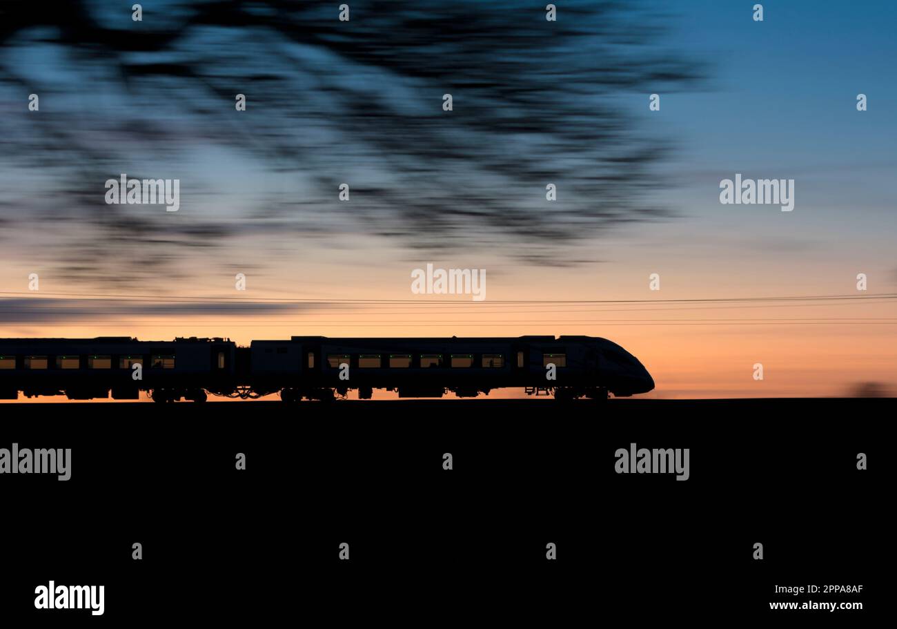 First Transpennine Express CAF class 397 Nova 2 train panned at speed ...