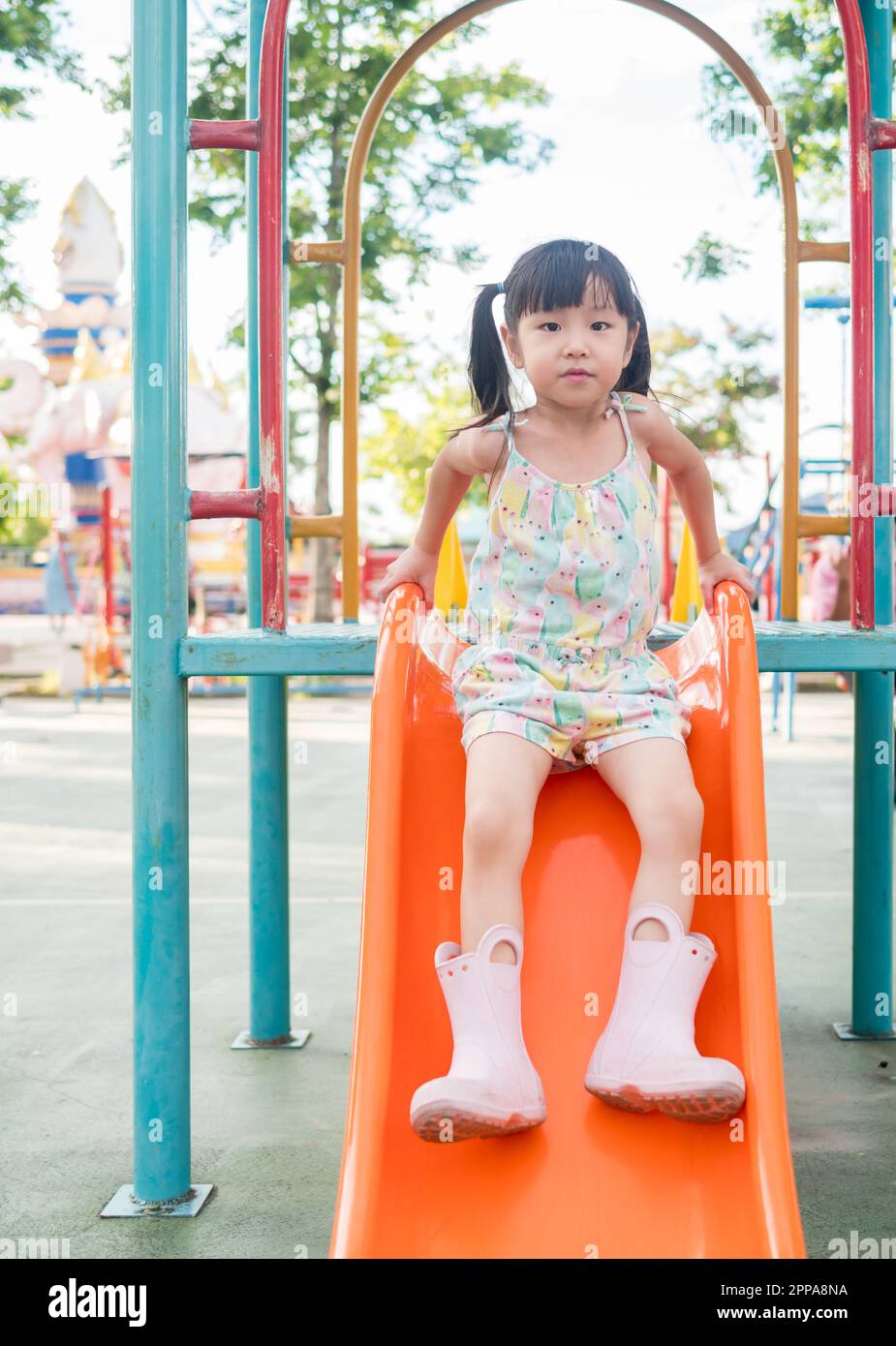 asian baby child playing on playground Stock Photo - Alamy