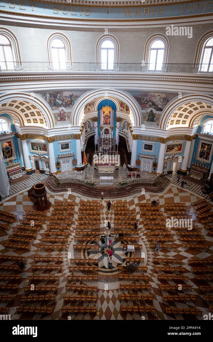 The Sanctuary Basilica of the Assumption of Our Lady, commonly known as the Rotunda of Mosta, in ...
