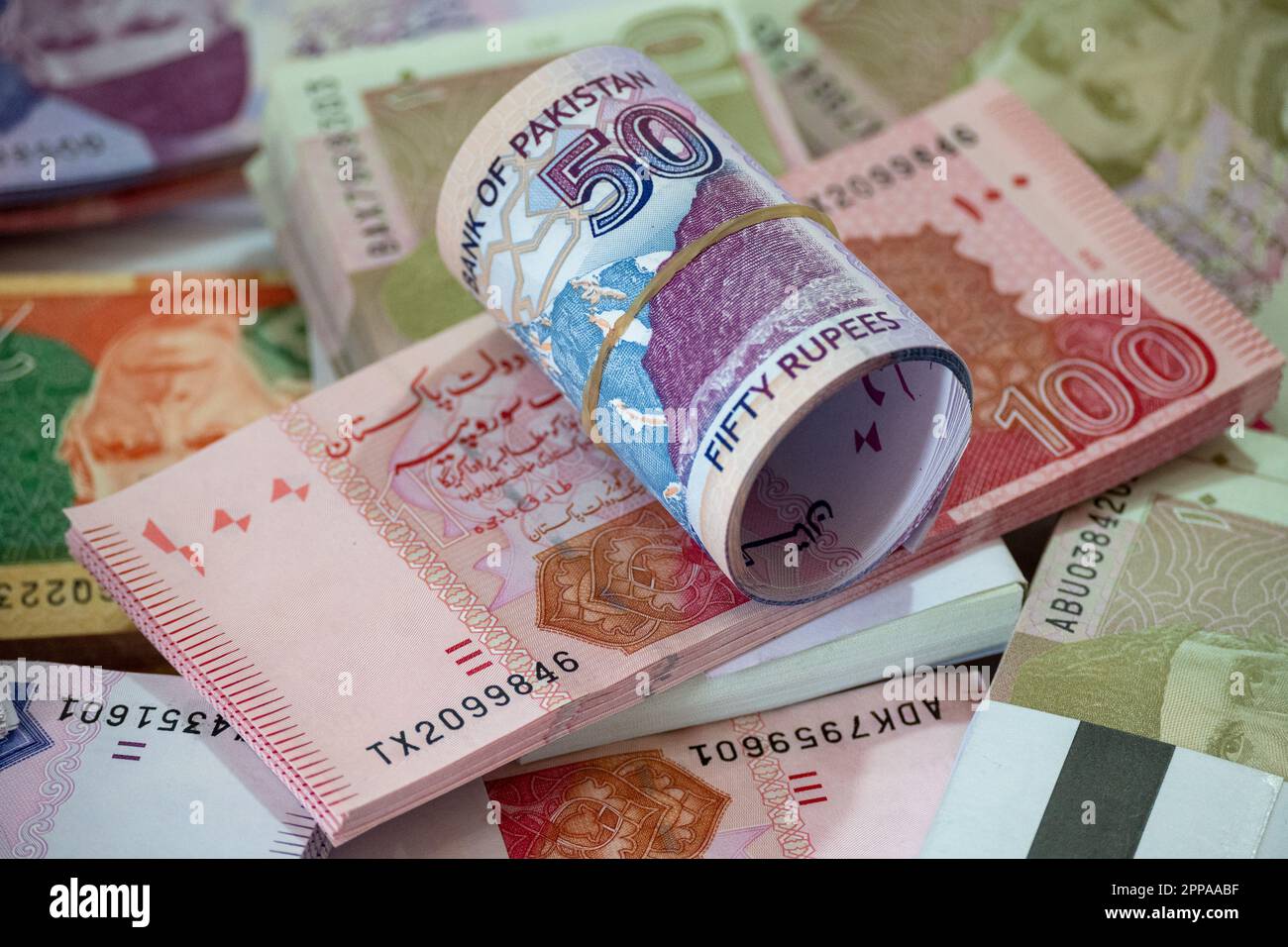 Karachi, Pakistan - April 22, 2023. Pakistani Currency Banknote ...