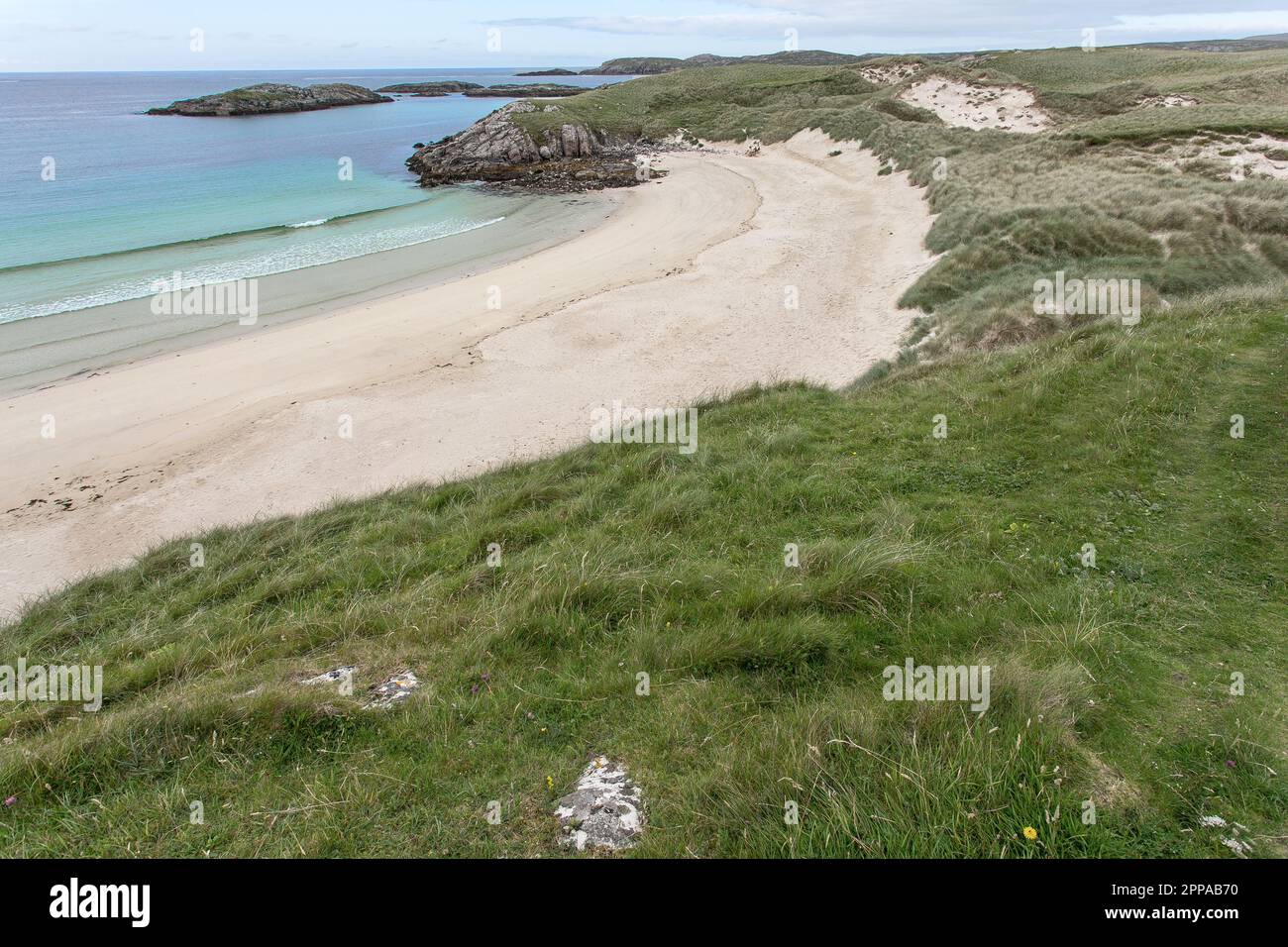 Dunes and White Sand at Carnish Beach, Uig Bay, Carnish, Uig, Lewis ...