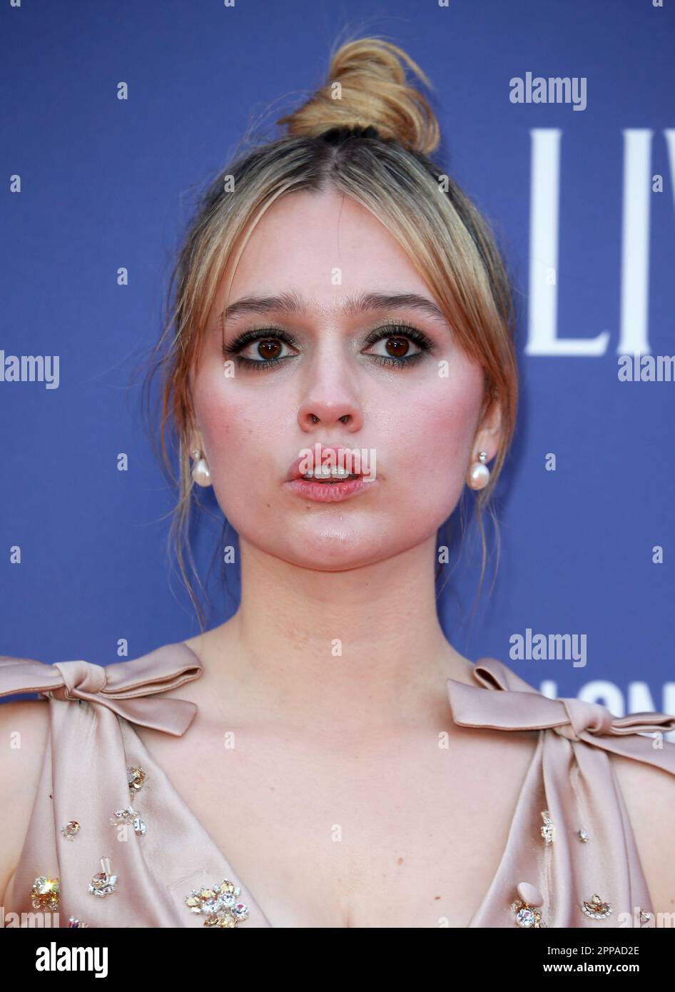 Aimee Lou Wood attends the "Living" UK premiere during the 66th BFI ...