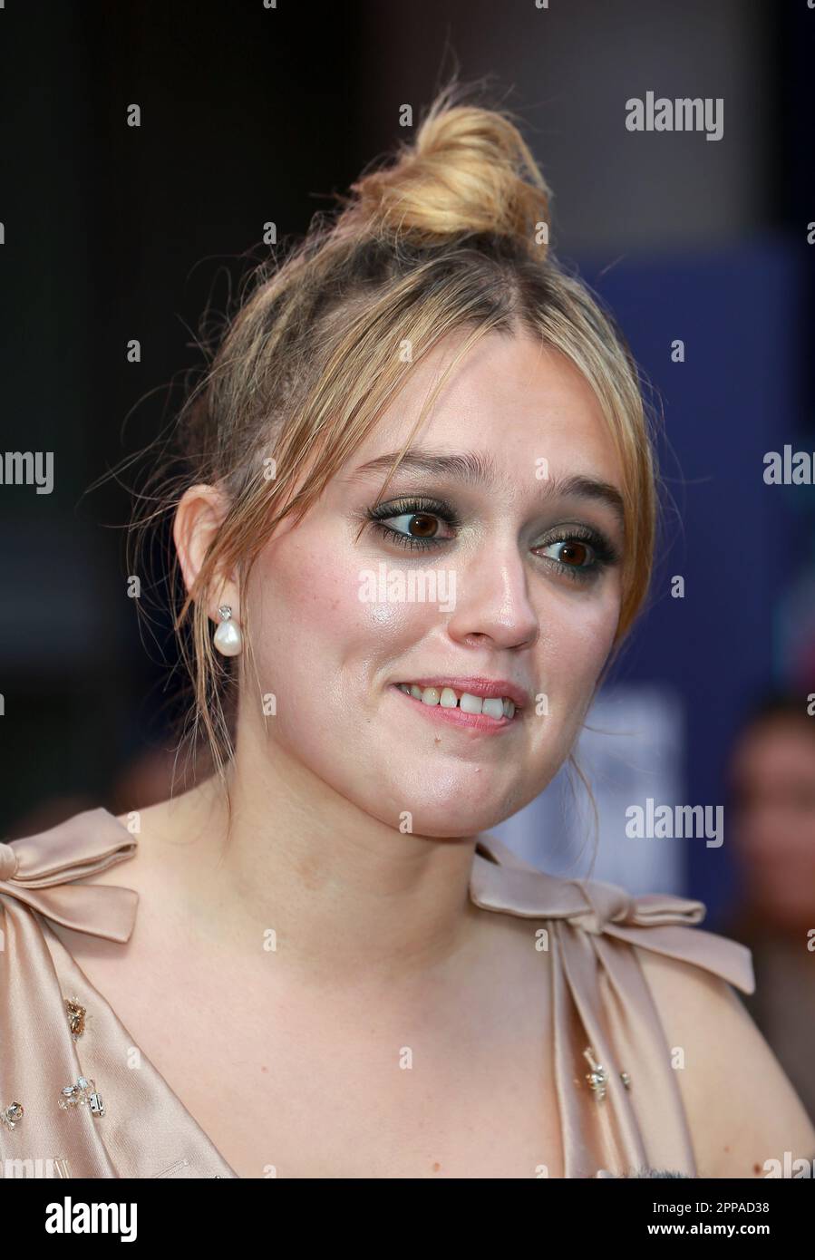 Aimee Lou Wood attends the "Living" UK premiere during the 66th BFI ...