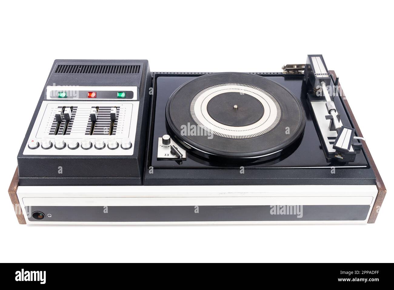 Vintage turntable record player isolated on white background Stock ...