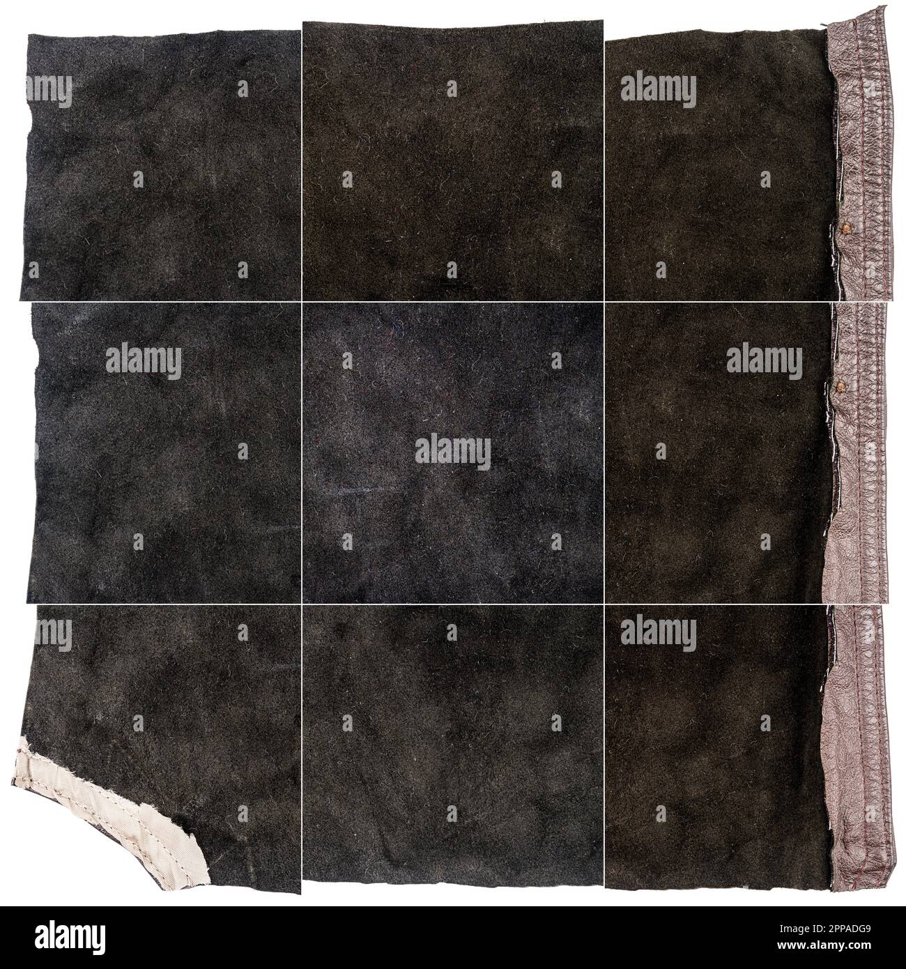 Collection of brown leather textures isolated on white background ...