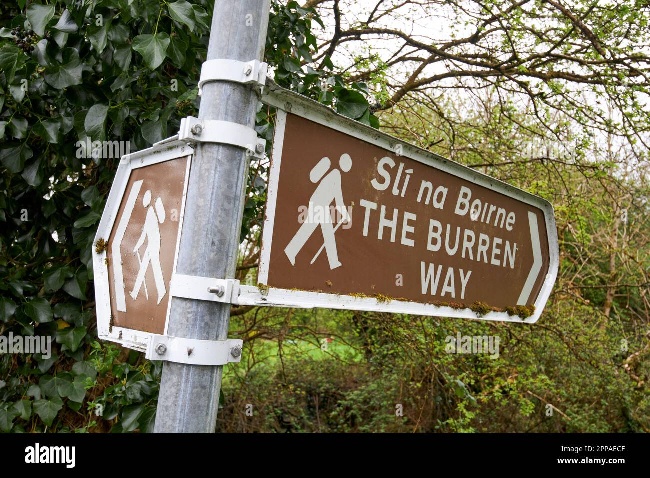 signpost for the burren way walking route county clare republic of ...