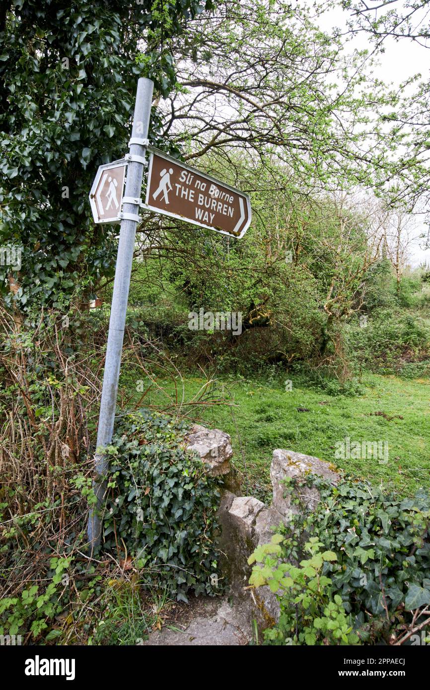 signpost for the burren way walking route county clare republic of ...