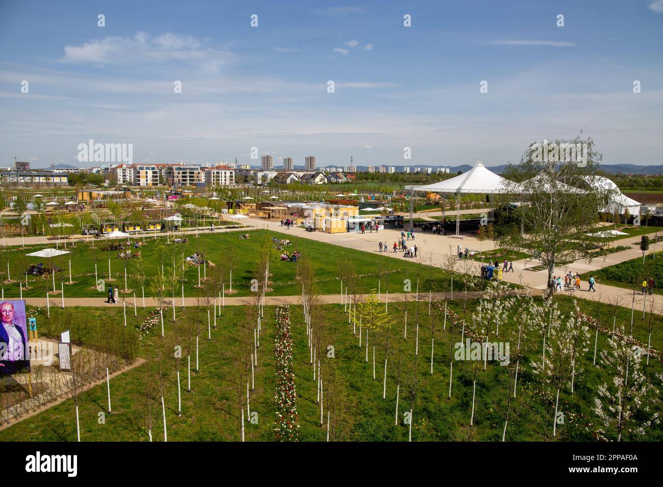 BUGA (Federal Horticultural Show) Mannheim 2023: View of Spinelli Park ...