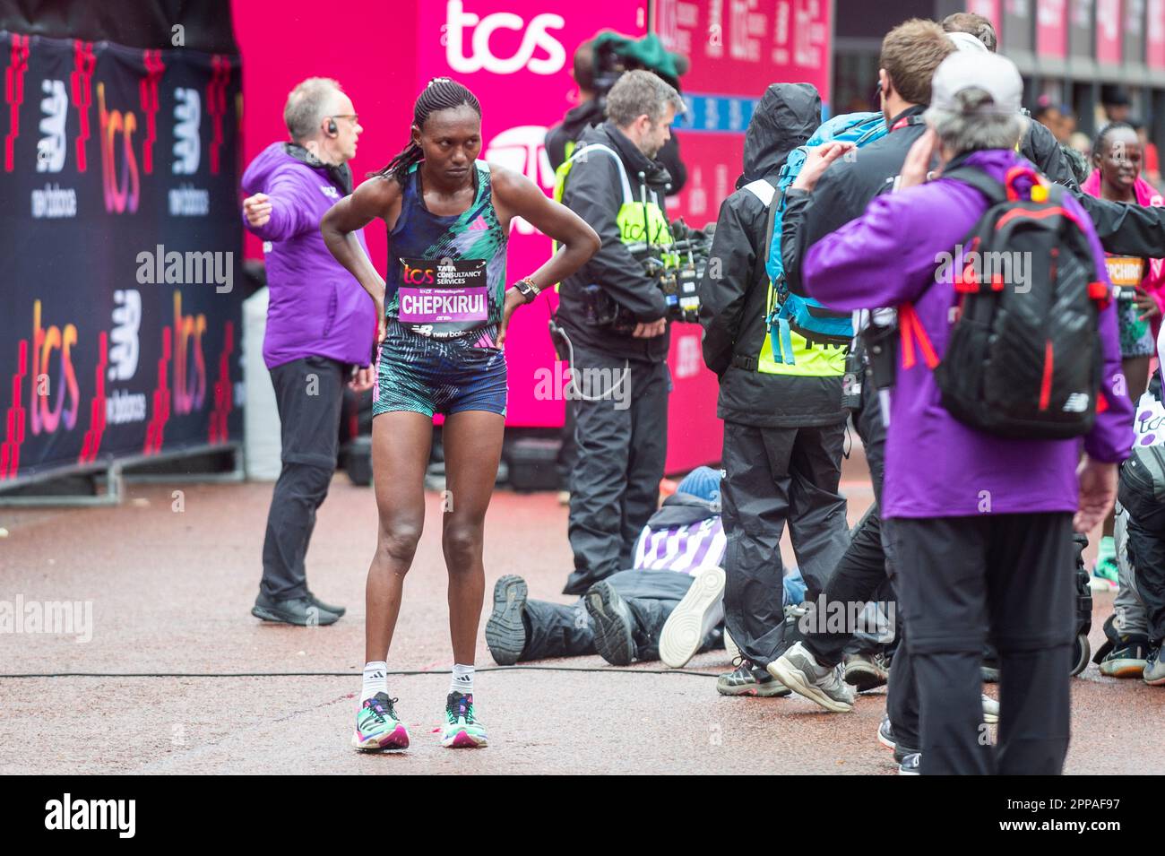 London, UK. 23 April 2023. Shelia Chepkirui (KEN), 4th place elite ...