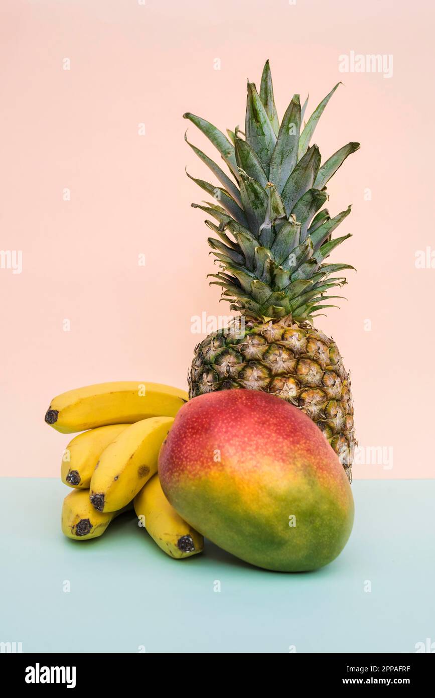 Arranged colorful tropical fruit Stock Photo - Alamy