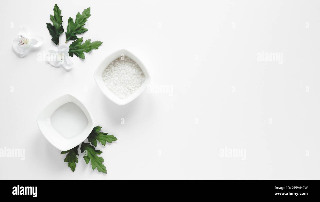 Top view spa element collection Stock Photo - Alamy