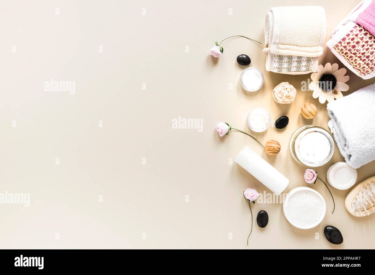 Top view spa element collection Stock Photo - Alamy