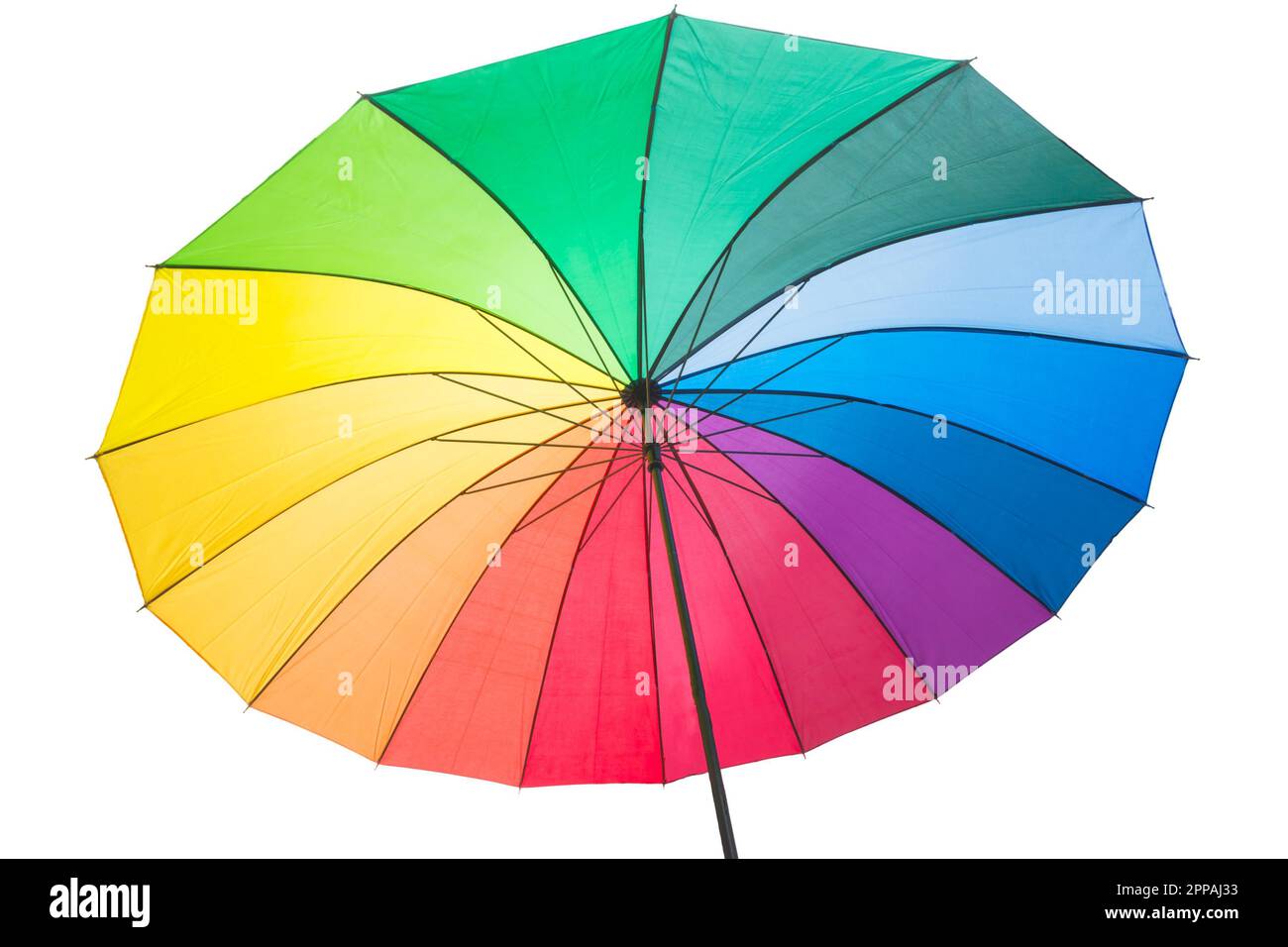 Isolated rainbow coloured umbrella with vibrant colours Stock Photo - Alamy