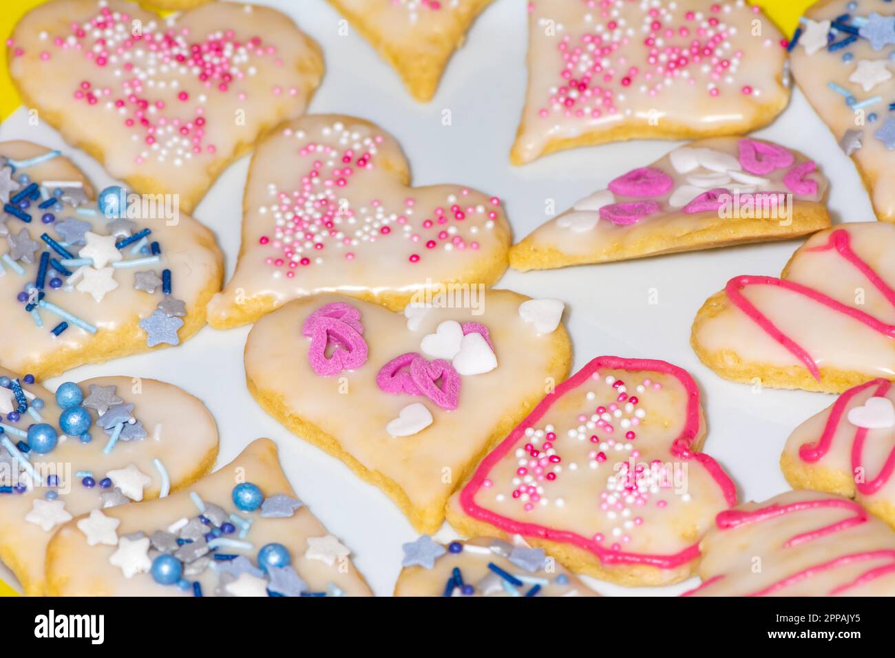 Sweet Christmas Cookies with heart and star shape Stock Photo - Alamy