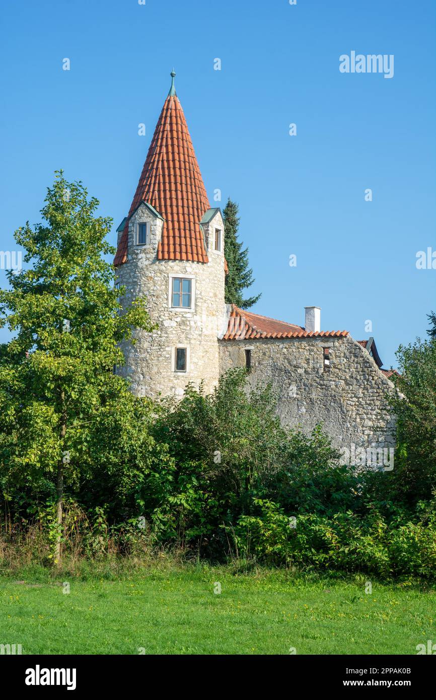 Historic city gate tower of Abensberg (Bavaria) (Germany Stock Photo ...