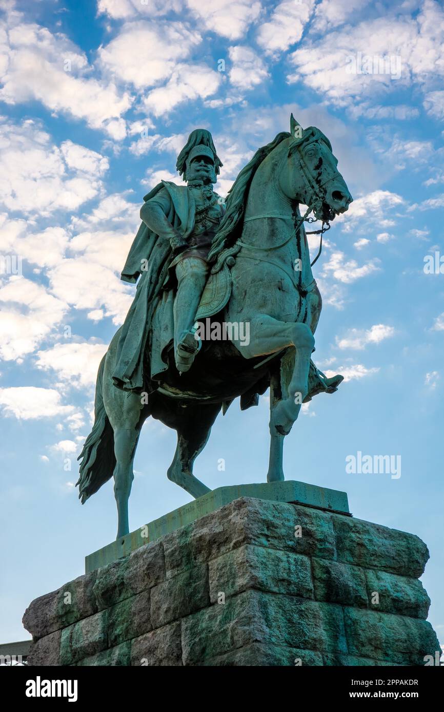 Equestrian statue of Kaiser Wilhelm in Cologne at the Hohenzollern ...