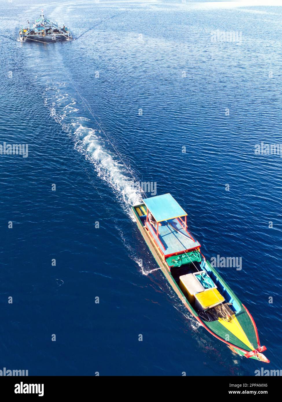 Indonesia Anambas Islands - Drone view Telaga Island Bagan perahu ...