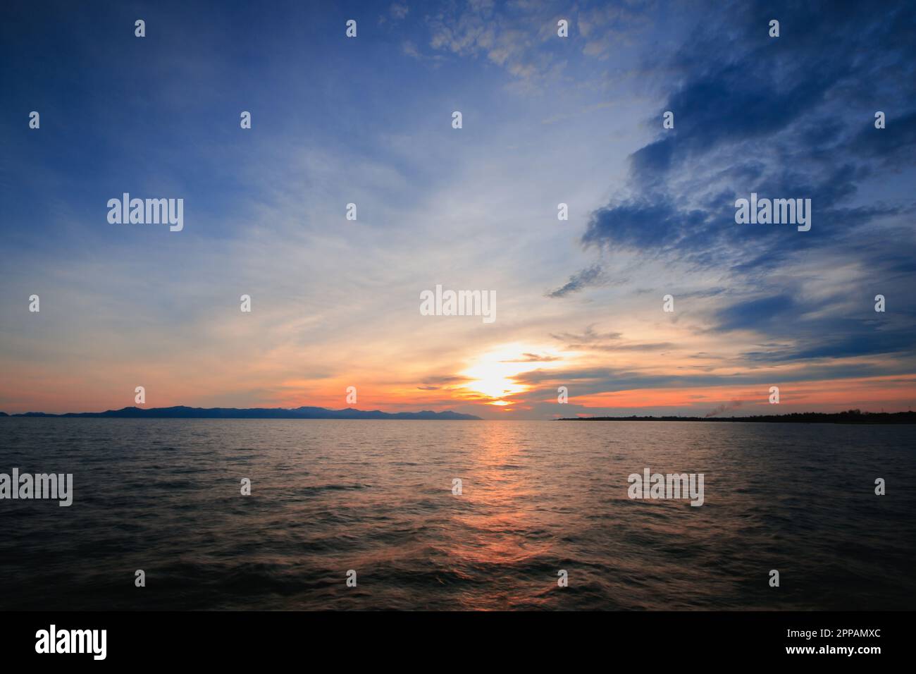 Twilight light of the sunset with beautiful sea landscape Stock Photo ...
